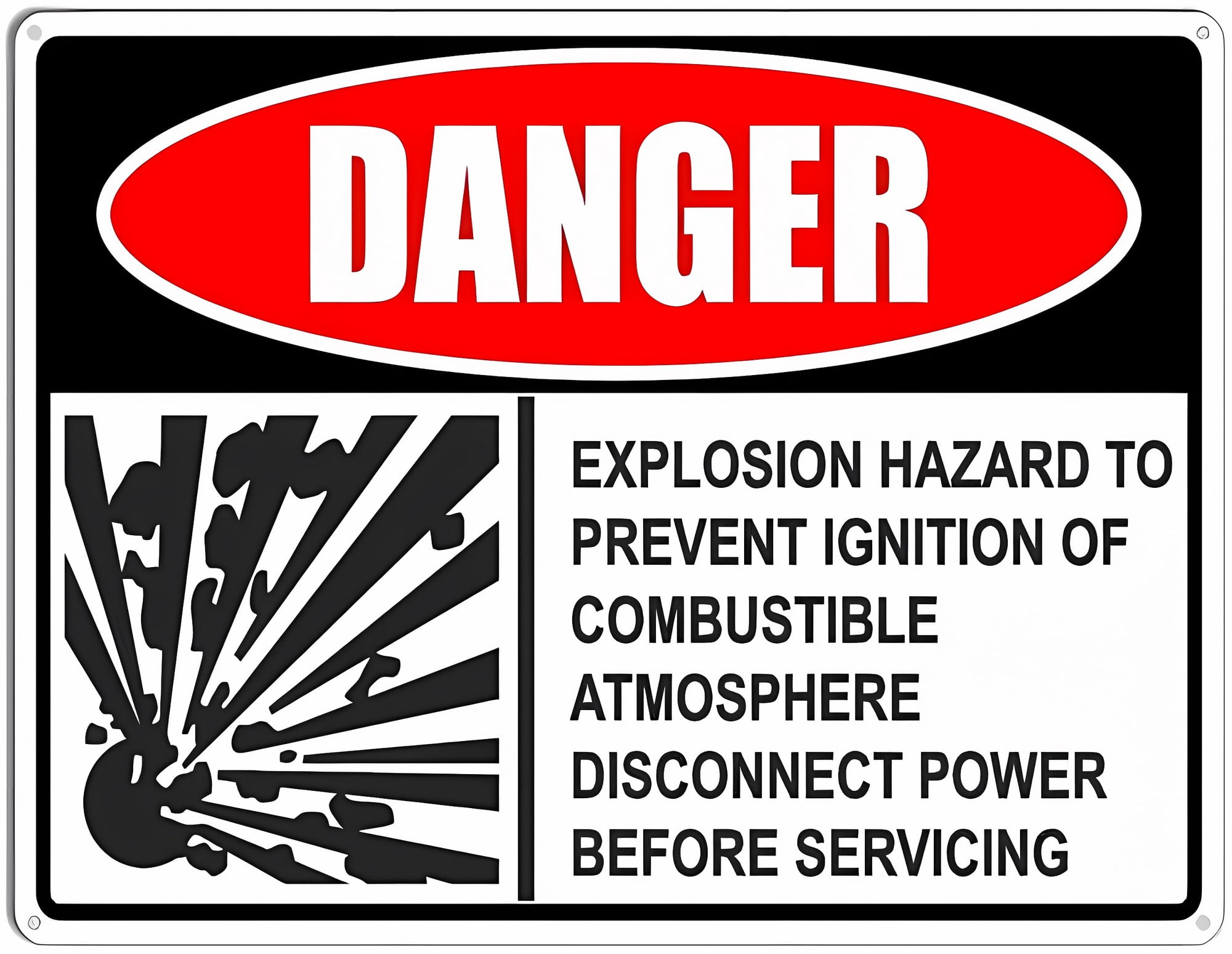 Danger Explosion Hazard Prevent Ignition Tin Sign - 12×8 Inches, Funny ...