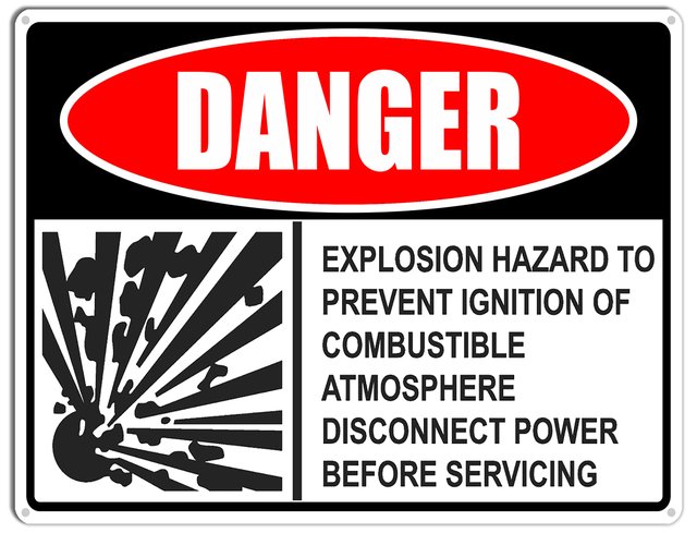 Danger Explosion Hazard To Prevent Ignition Aluminum Tin Sign For Home ...