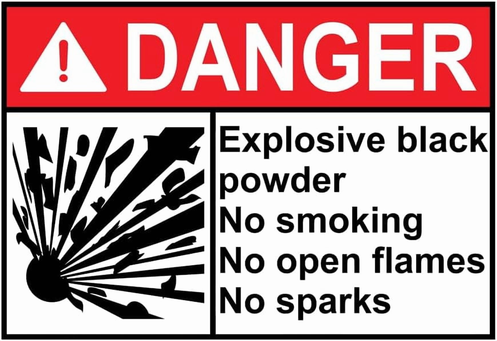 Danger Explosive Black Powder No Smoking Warning Metal Sign Tin Signs ...