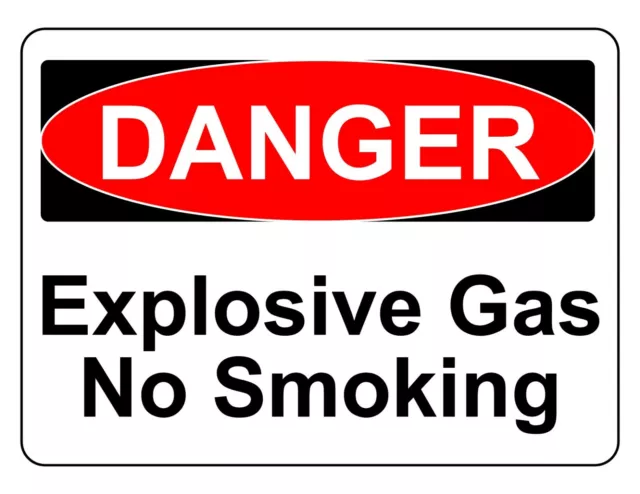 Danger Explosive Gas No Smoking Osha Decal Safety Sign Sticker Usa Made ...