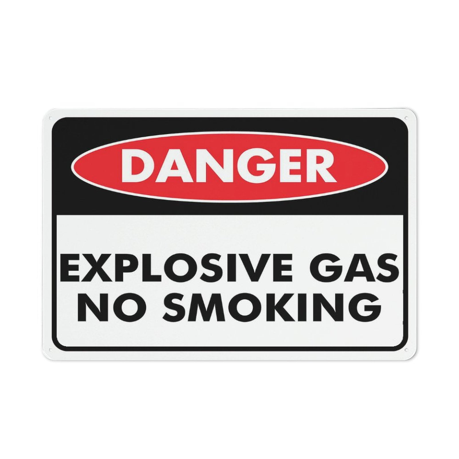 Danger Explosive Gas No Smoking Sign 12 X 8 Inch Metal Sign, Rustproof ...
