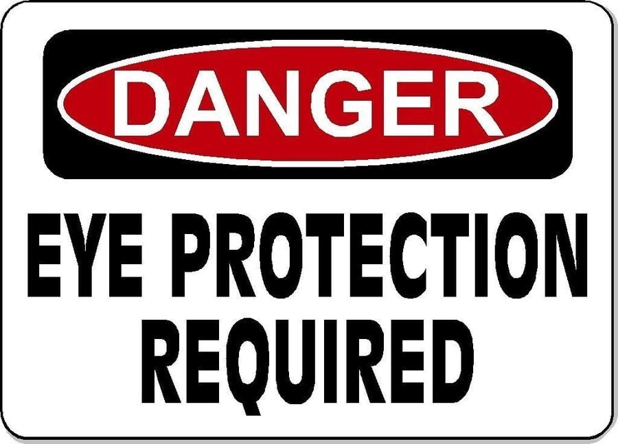 Danger Eye Protection Required Safety Sign Decal Metal Aluminum Sign ...