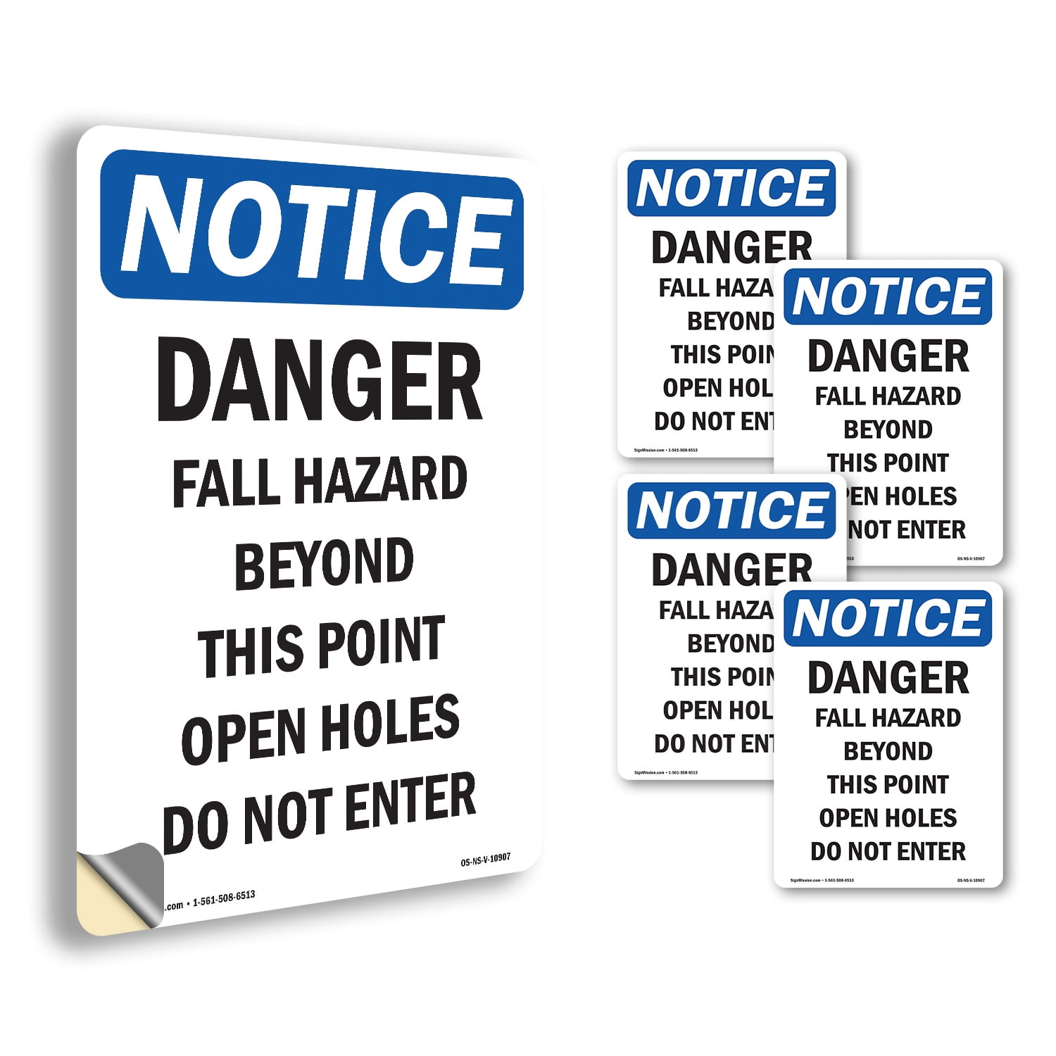 Danger Fall Hazard Beyond This OSHA Notice Vinyl Decal Label 5 Inch x 3 ...