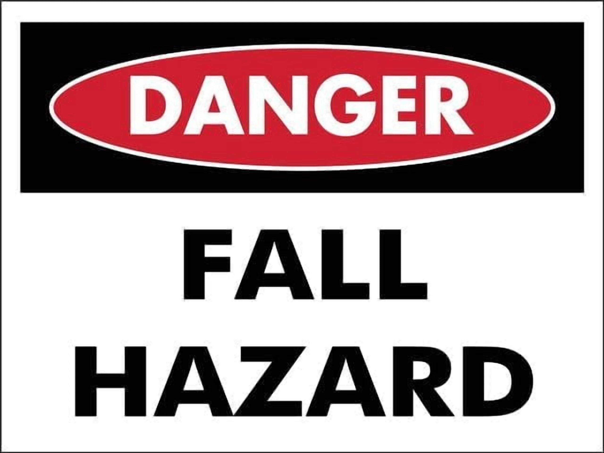Danger Fall Hazard Sign Rustic Metal Tin Sign Home Outdoor Art Wall ...