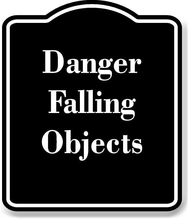 Danger Falling Objects BLACK Aluminum Composite Sign Aluminum Composite ...