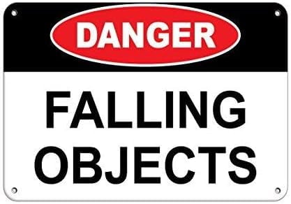Danger Falling Objects Hazard Sign Construction Sign Metal Sign 8 X 12 ...