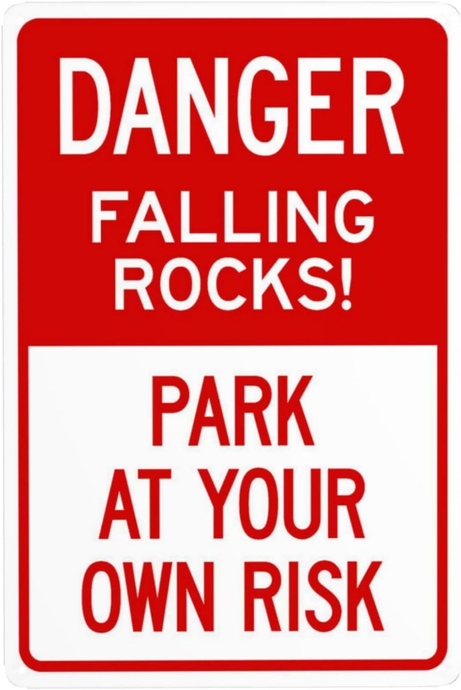Danger Falling Rocks Park At Your Own Risk Metal Warning Signs ...