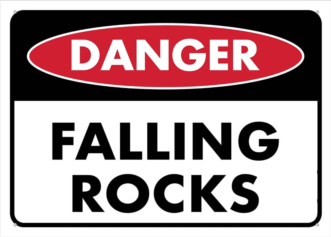 Danger Falling Rocks Sign 12X8 Inches Metal Aluminum Signs, Weather ...