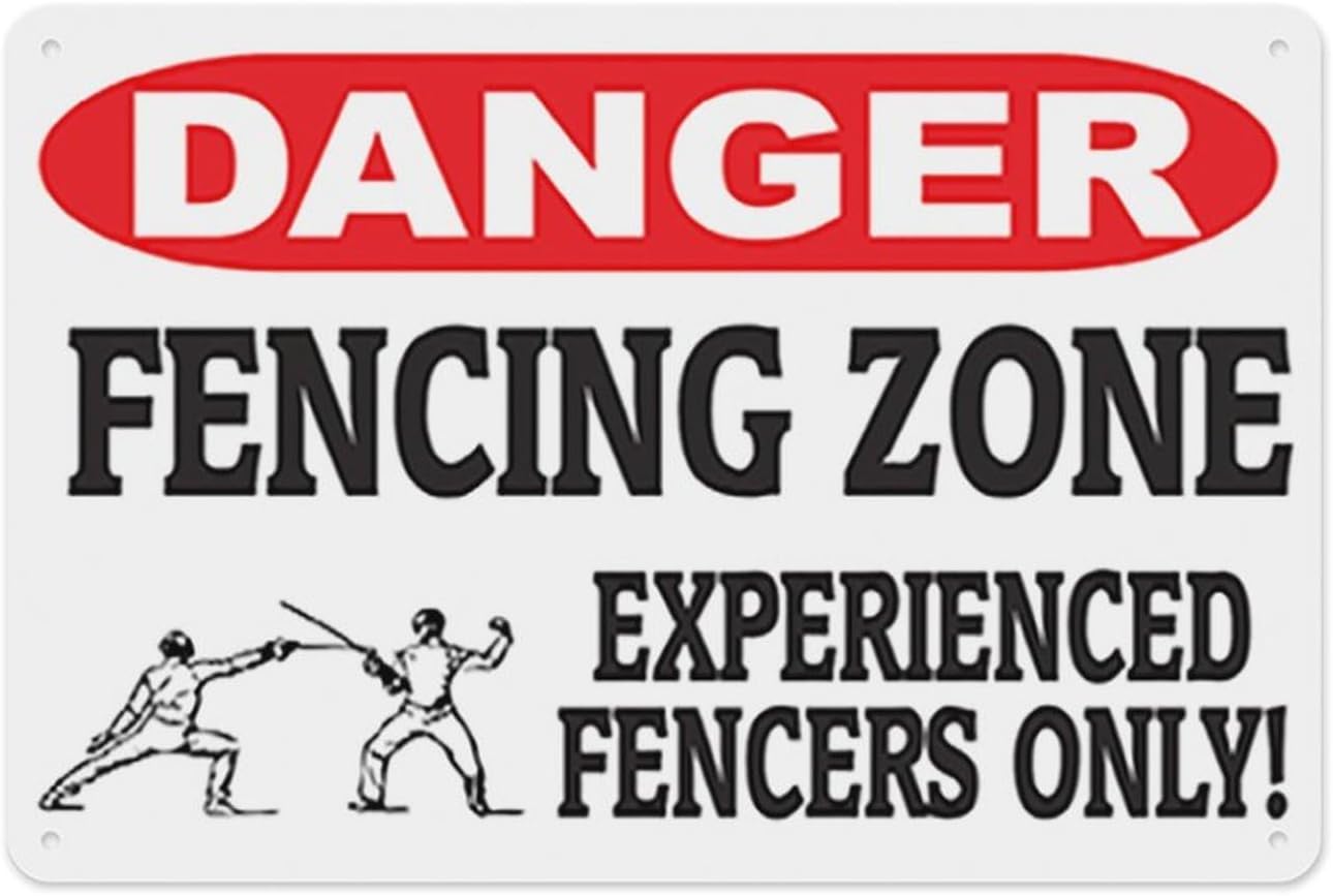 Danger Fencing Zone Sign 8"x12" - Aluminum Tin Warning for Home Outdoor ...