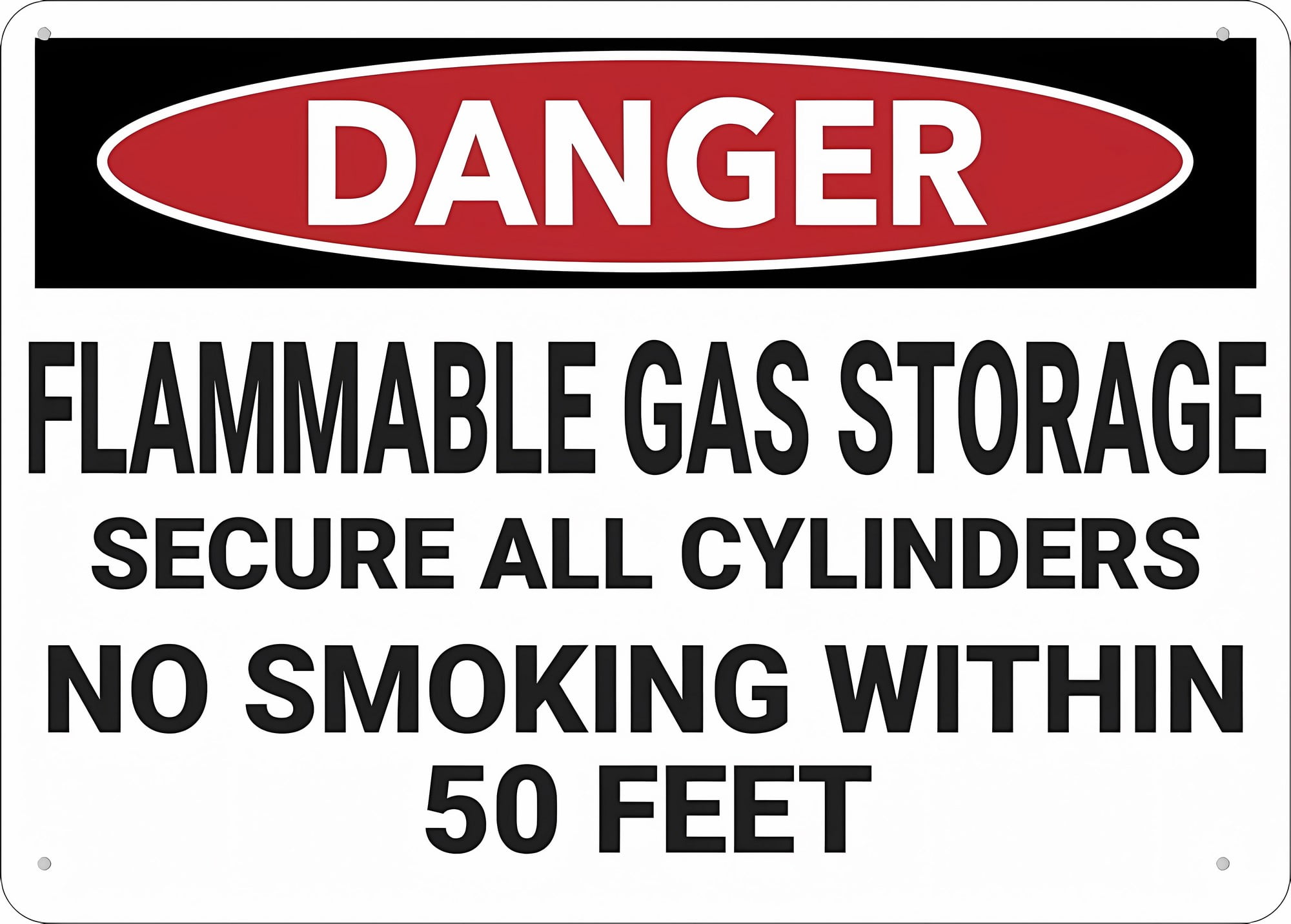 Danger Flammable Gas Storage Secure Cylinders Sign - 8"x12" UV Printed ...