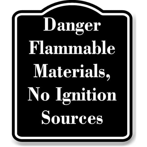 Danger Flammable Materials No Ignition Sources BLACK Aluminum Composite ...