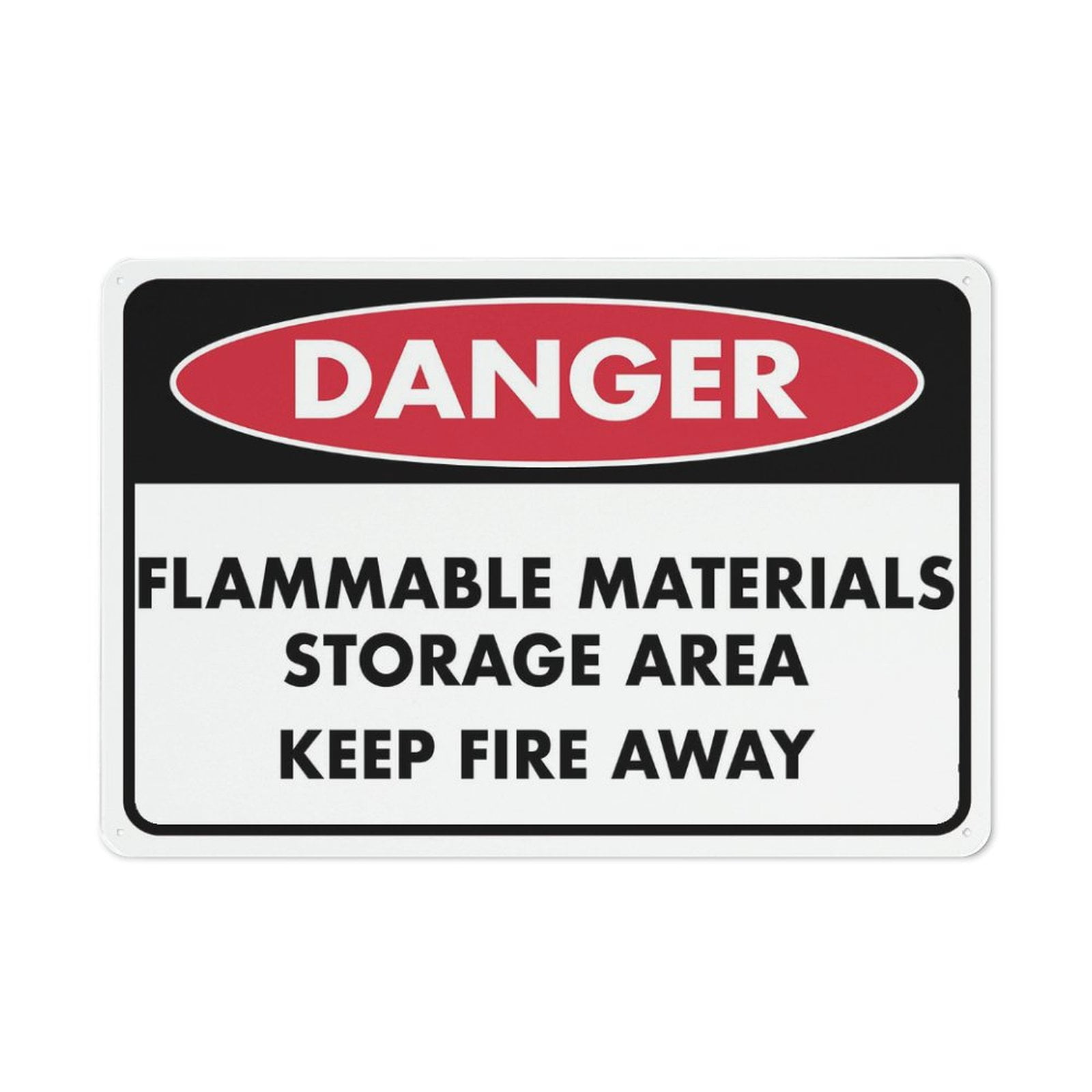 Danger Flammable Materials Storage Area Keep Fire Away Sign Funny Decor ...