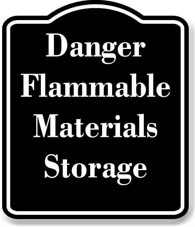Danger Flammable Materials Storage BLACK Aluminum Composite Sign ...