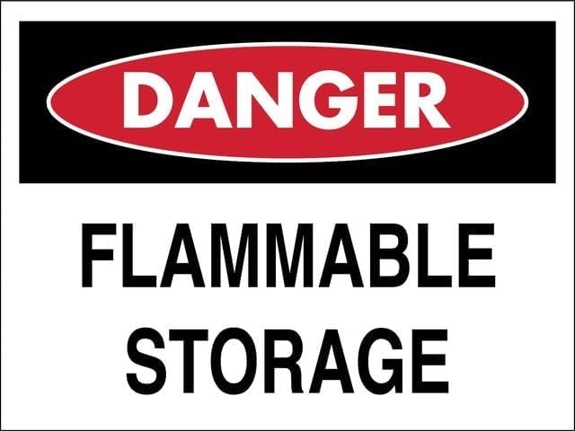 Danger Flammable Storage Rust-Resistant 8"x12" Aluminum Sign - Clear ...