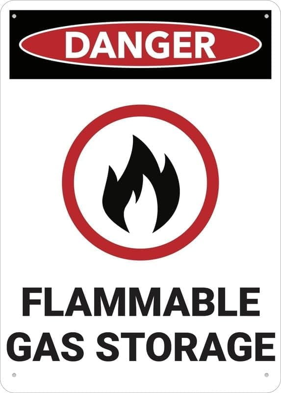 Danger Flammale Gas Storage Sign 12X8 Inches Metal Aluminum Signs ...