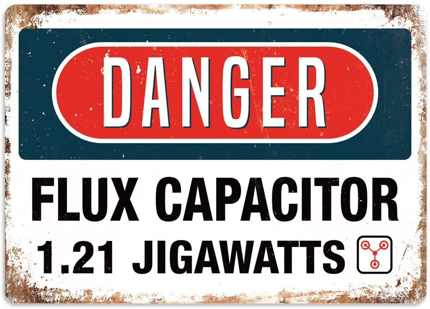 Danger Flux Capacitor Delorean Bttf 8039;s Film Tin Sign Metal Sign TIN ...