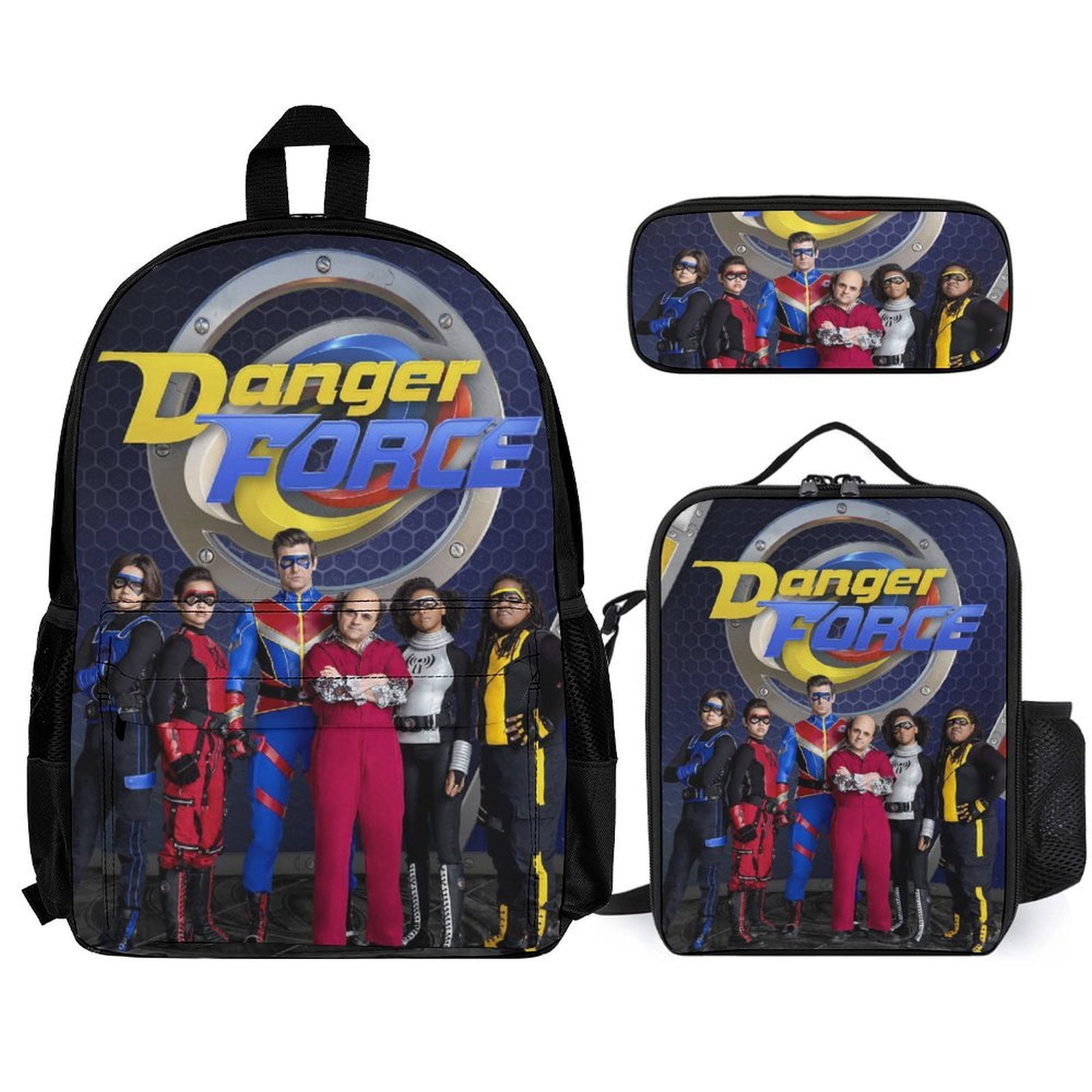 Danger Force Backpack 3 Pieces Set With Pencil Case Lunch Bag Shoulders ...