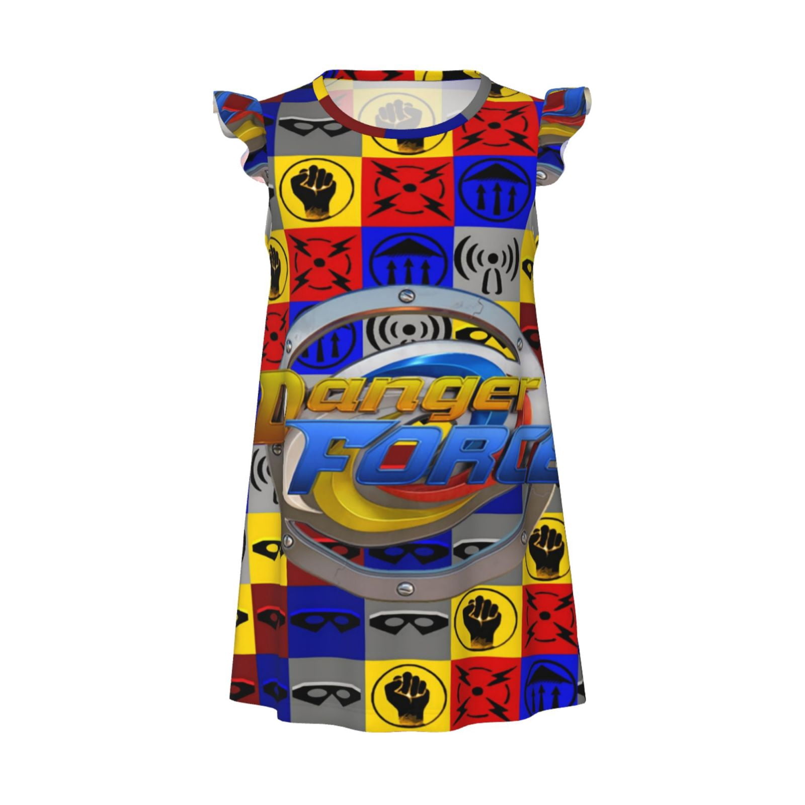 Danger Force Little Girls Nightgowns Soft Flutter Sleeve Night Dress ...