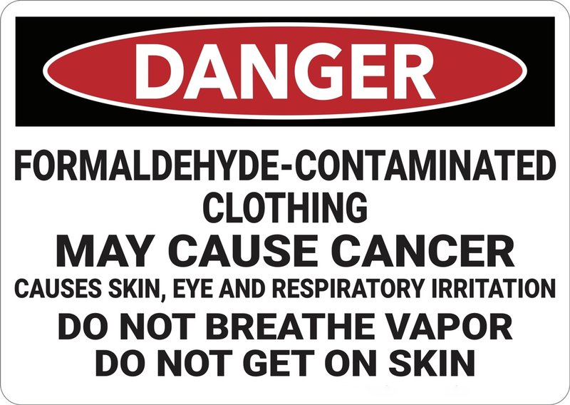 Danger Formaldehyde Contaminated Clothing Retro Aluminum Sign Metal Tin ...