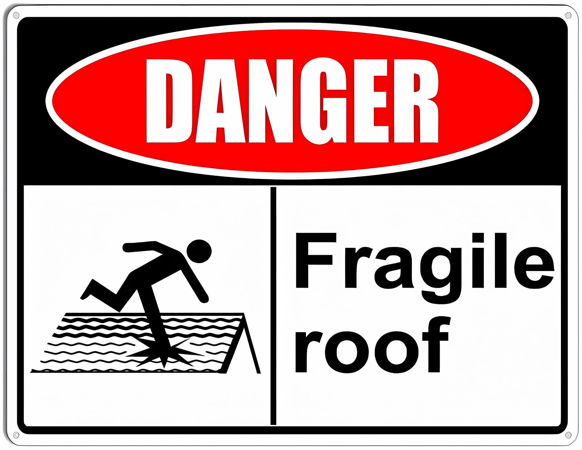 Danger Fragile Roof Sign - 8"x12" Aluminum Tin Sign for Home Coffee Bar ...