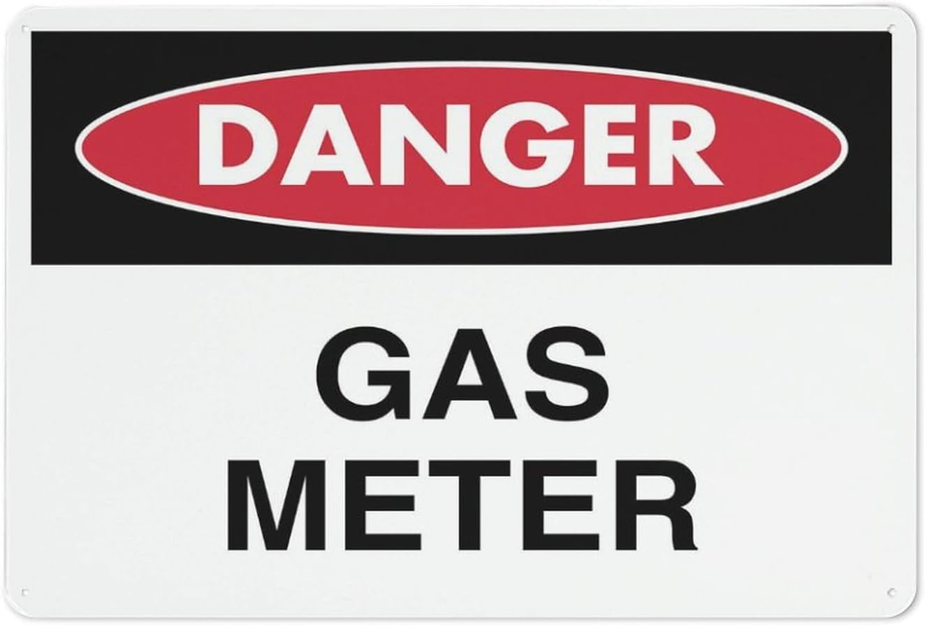 Danger Gas Meter Sign 12 X 8 Inches Aluminum Sign Reflective - Uv ...