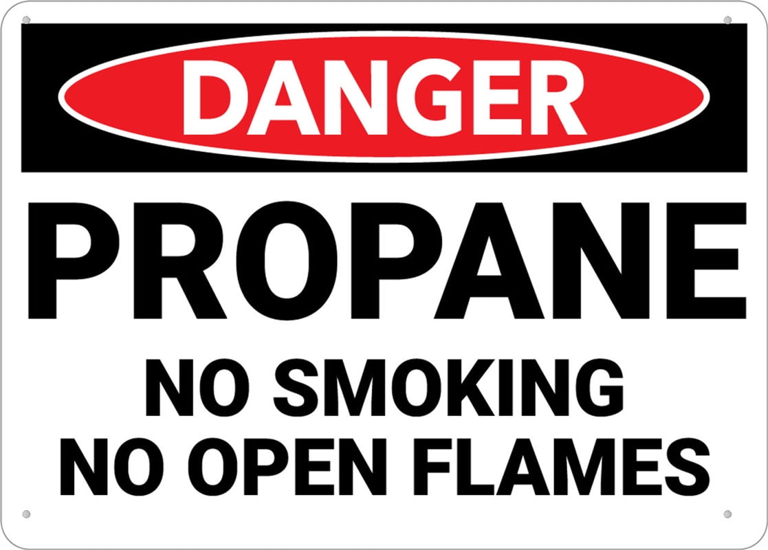 Danger Gas Propane Smoking Open Flame Sign Outdoor Metal Sign - 12 X 8 ...