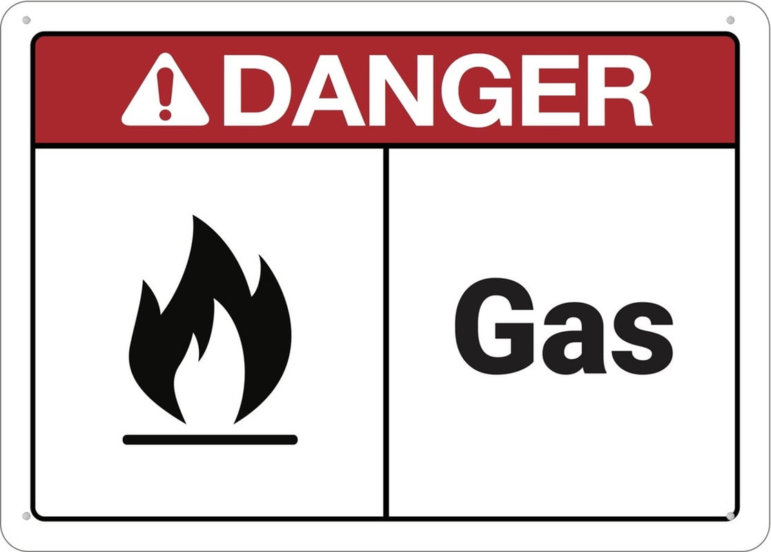 Danger Gas Sign 8X12 Inch Rust Free Aluminum,Uv Ink Printing,Indoor Or ...