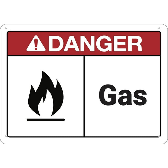 Danger Gas Sign 8X12 Inch Rust Free Aluminum,Uv Ink Printing,Indoor Or ...