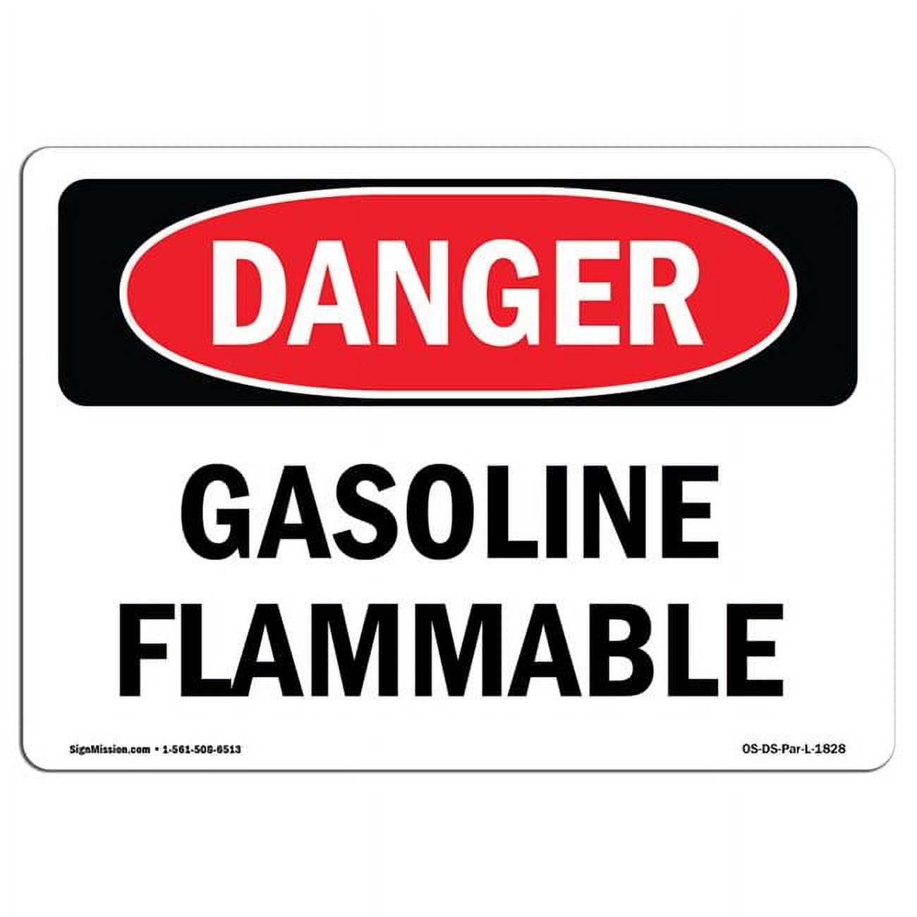 Danger Gasoline Flammable OSHA Decal Sign - Walmart.com