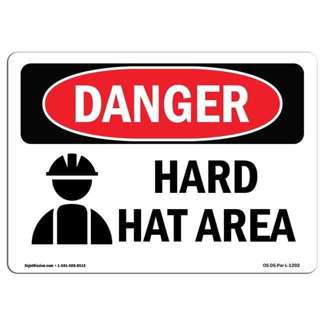 Danger Hard Hat Area OSHA Decal Sign - Walmart.com