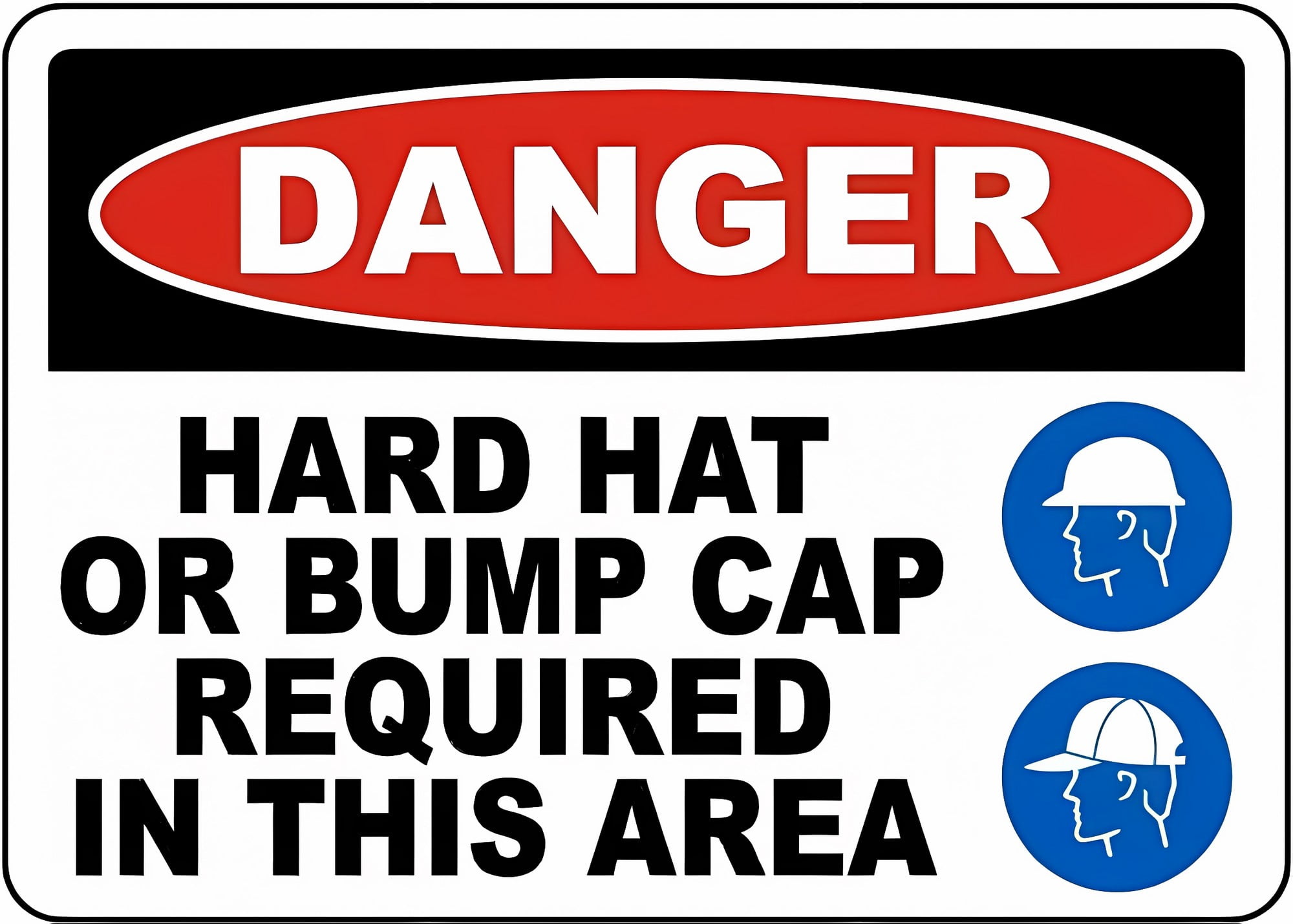 Danger Hard Hat or Bump Cap Required Sign - 8"x12" Vintage Metal ...