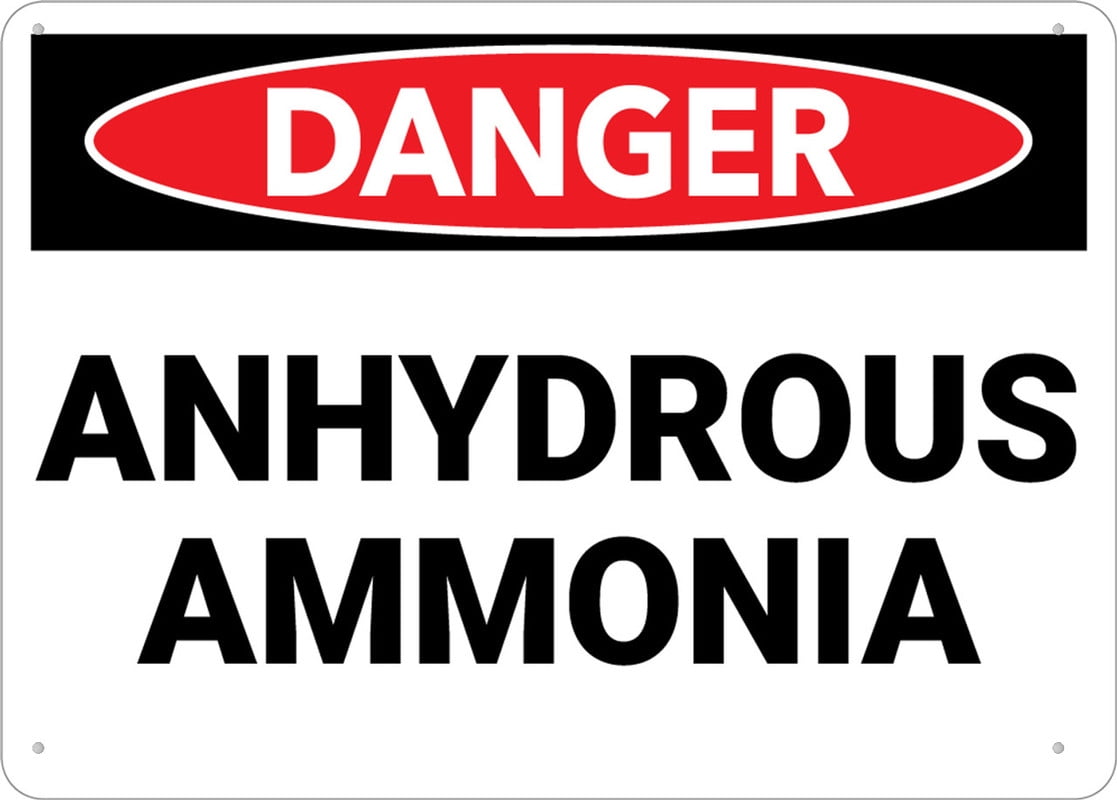 Danger Hazard Anhydrous Ammonia Sign Metal 12X8 Inch Rust Free Aluminum ...