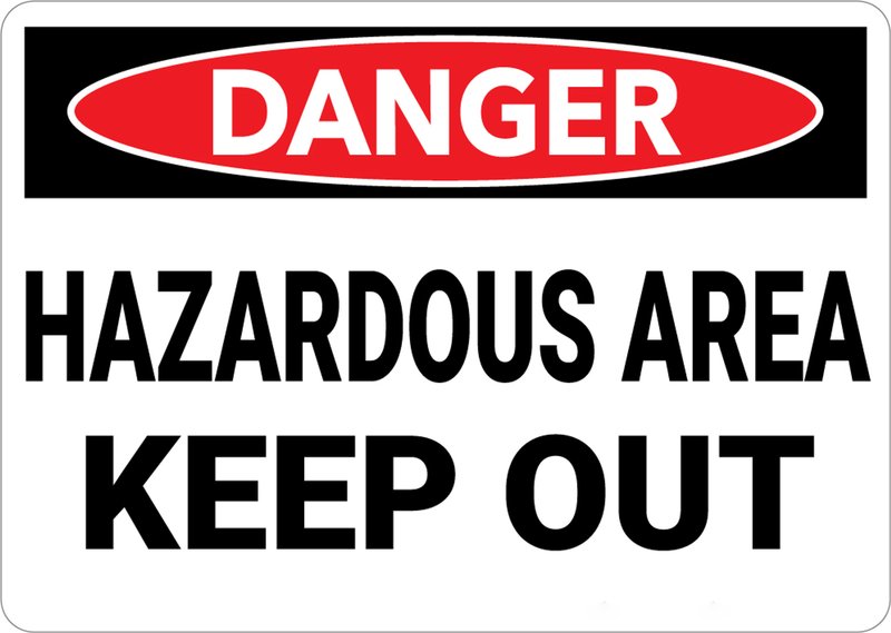 Danger Hazardous Area Keep Out Retro Metal Tin Signs 12X8 Inch For Shop ...