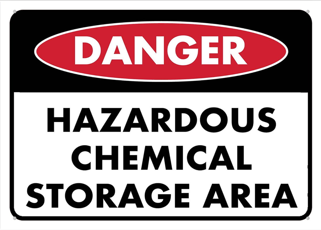 Danger Hazardous Chemical Storage Area Metal Signs 12X8 Inch Rust Free ...