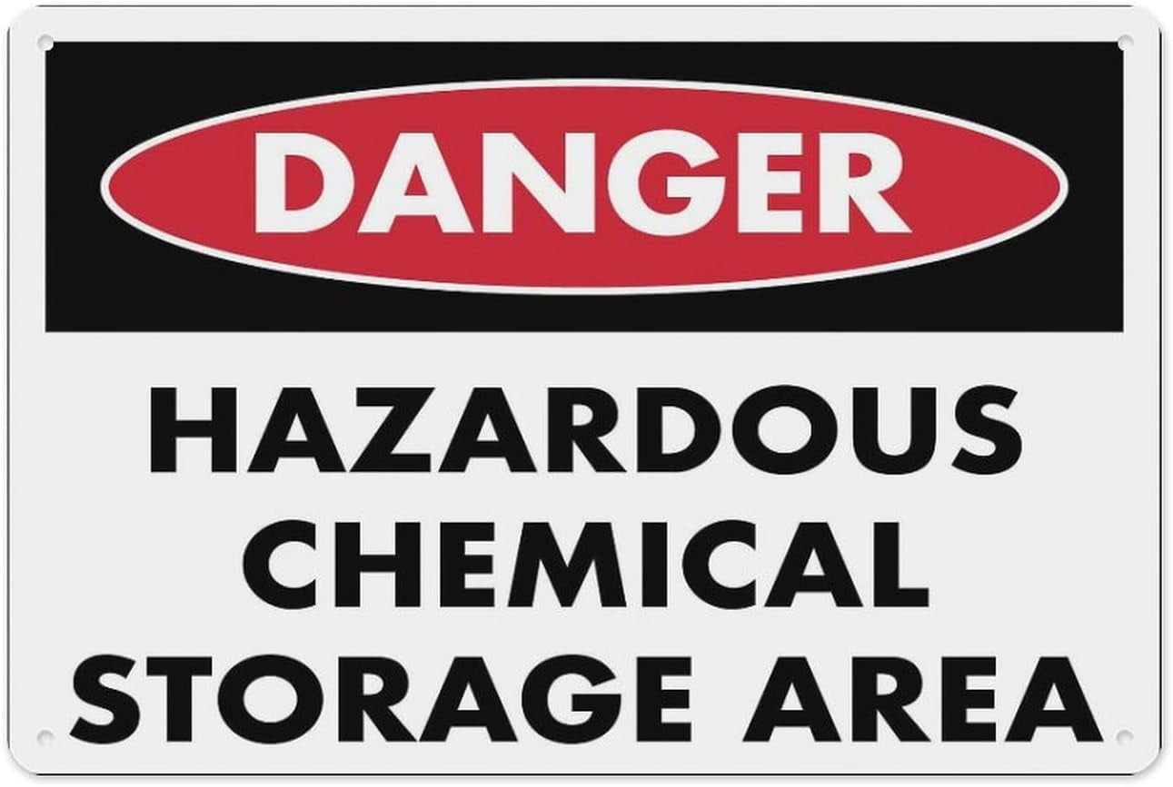 Danger Hazardous Chemical Storage Area Sign 8"x12" - Aluminum Tin ...