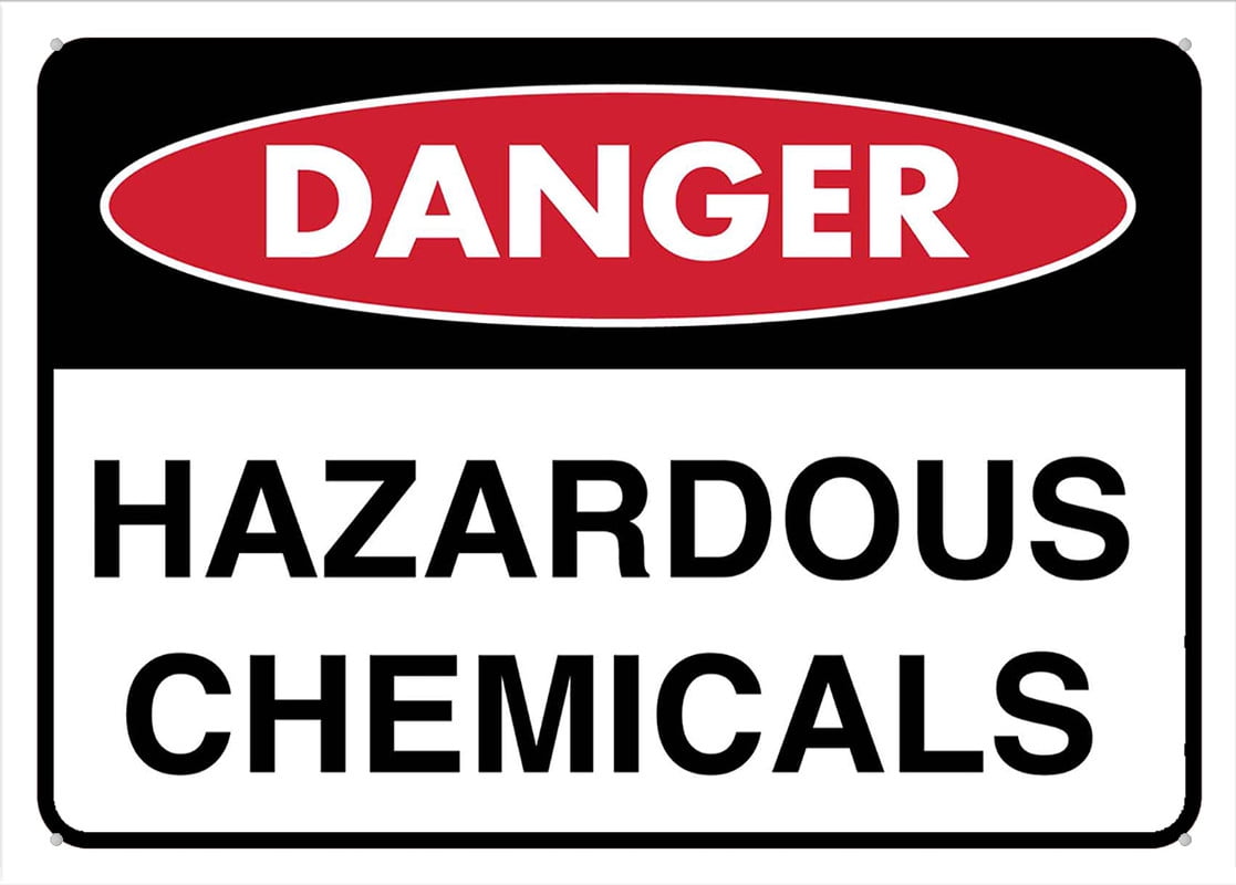 Danger Hazardous Chemicals Sign 8X12 Inch Rust Free Aluminum Easy To ...