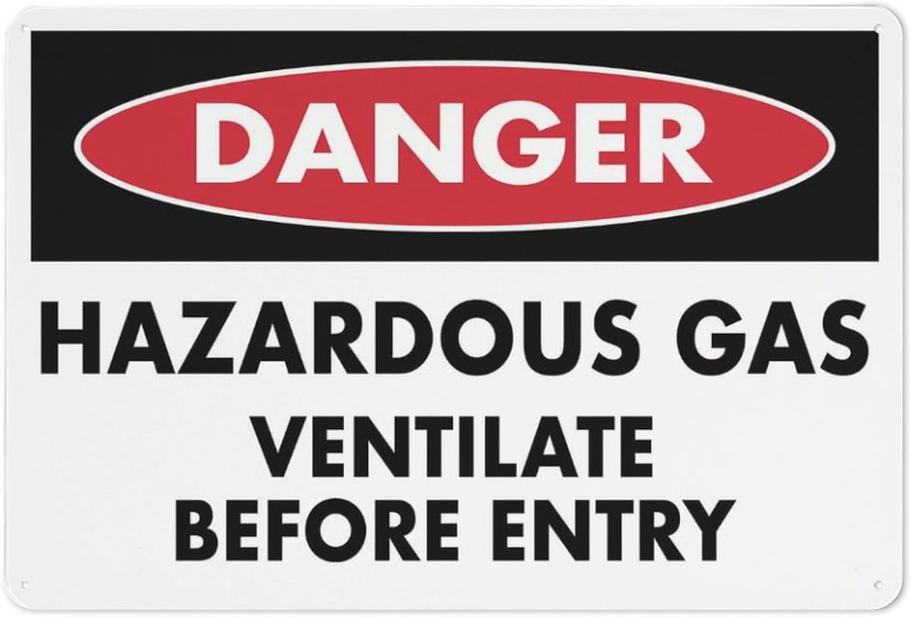 Danger Hazardous Gas Ventilate Before Entry Sign 12 X 8 Inches ...