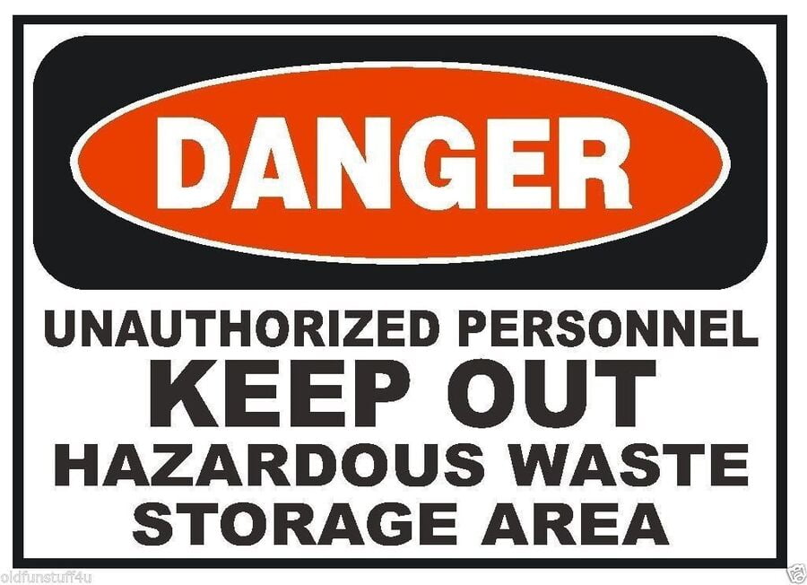 Danger Hazardous Waste Keep Out Business Safety Sign Decal metal ...