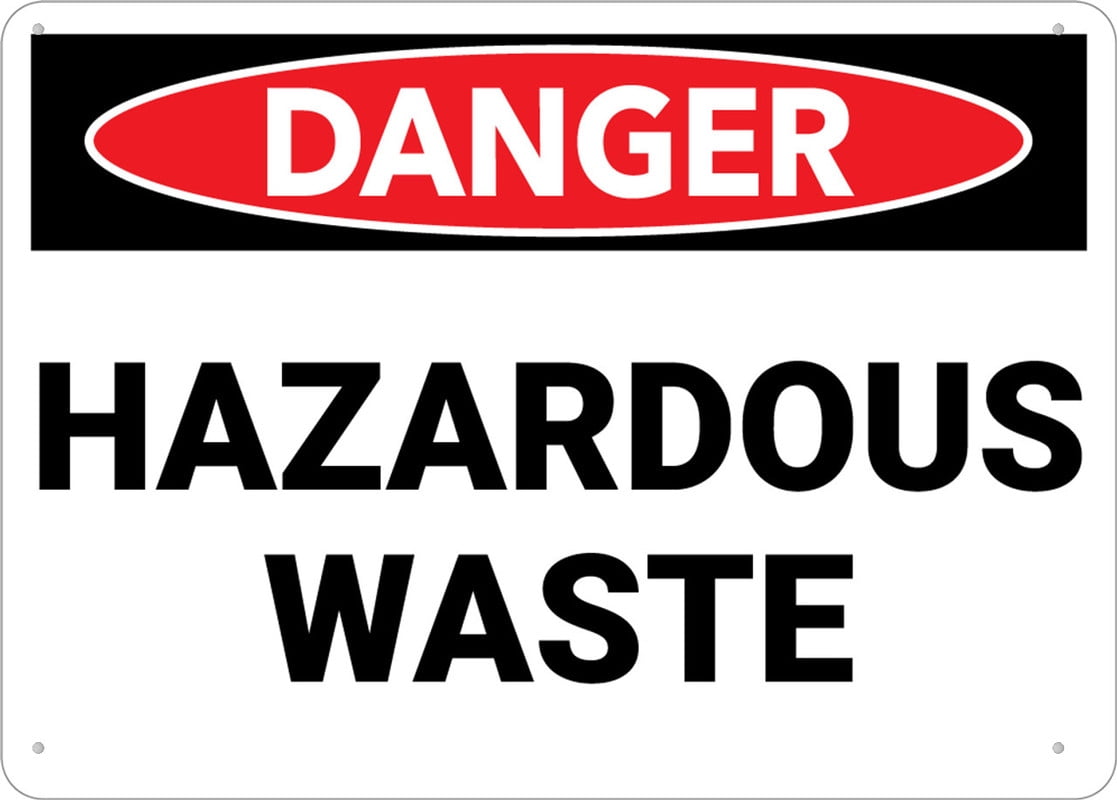 Danger Hazardous Waste Sign Warning Tin Sign Home Kitchen Farm Garden ...
