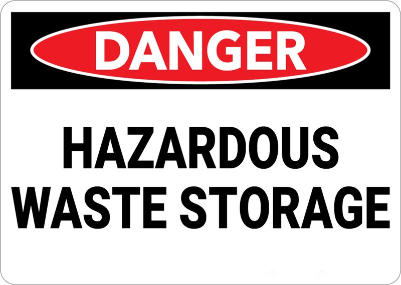 Danger Hazardous Waste Storage Sign Metal 12"X8" Rust Free Aluminum ...