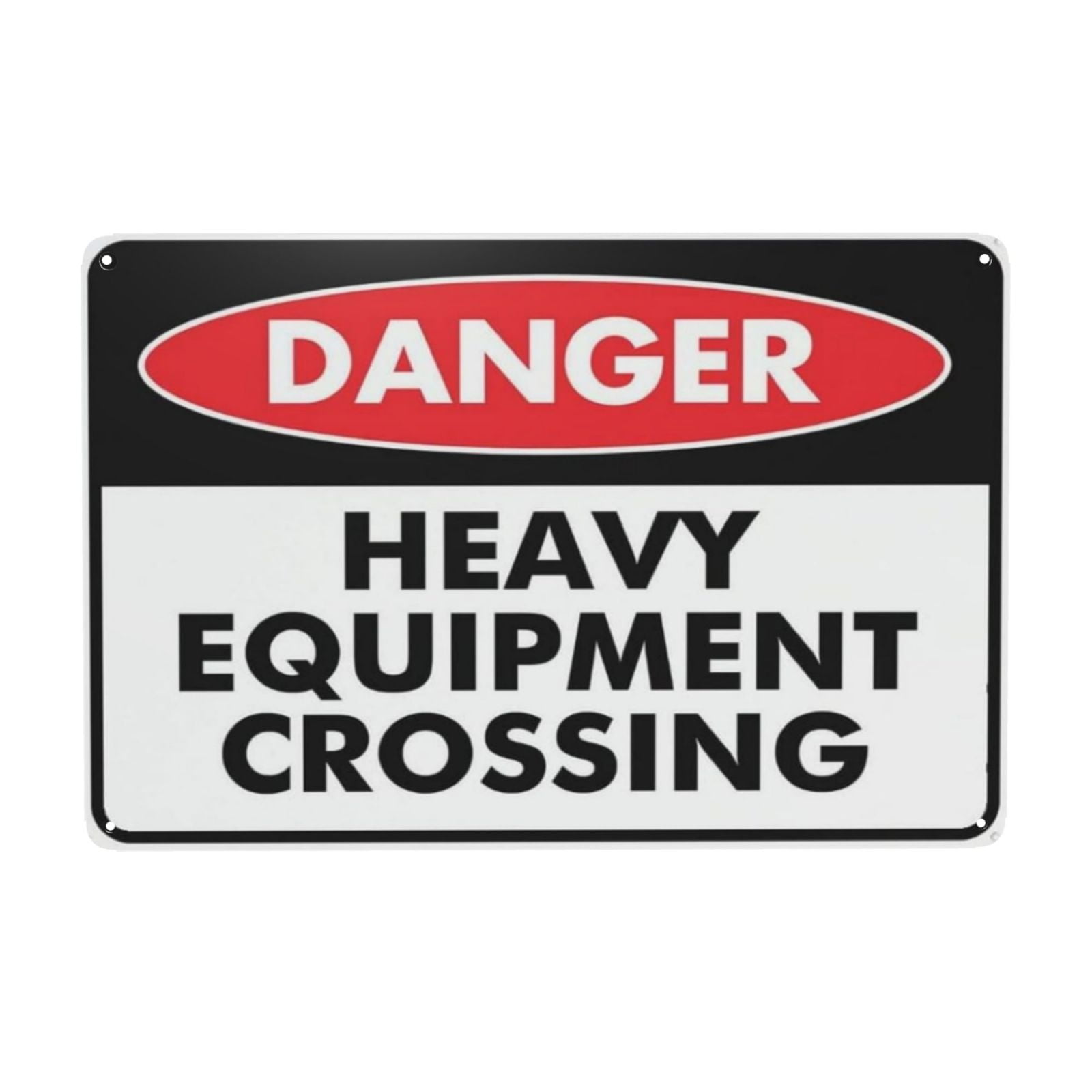 Danger Heavy Equipment Crossing Sign Tin Sign Warning Metal Sign ...