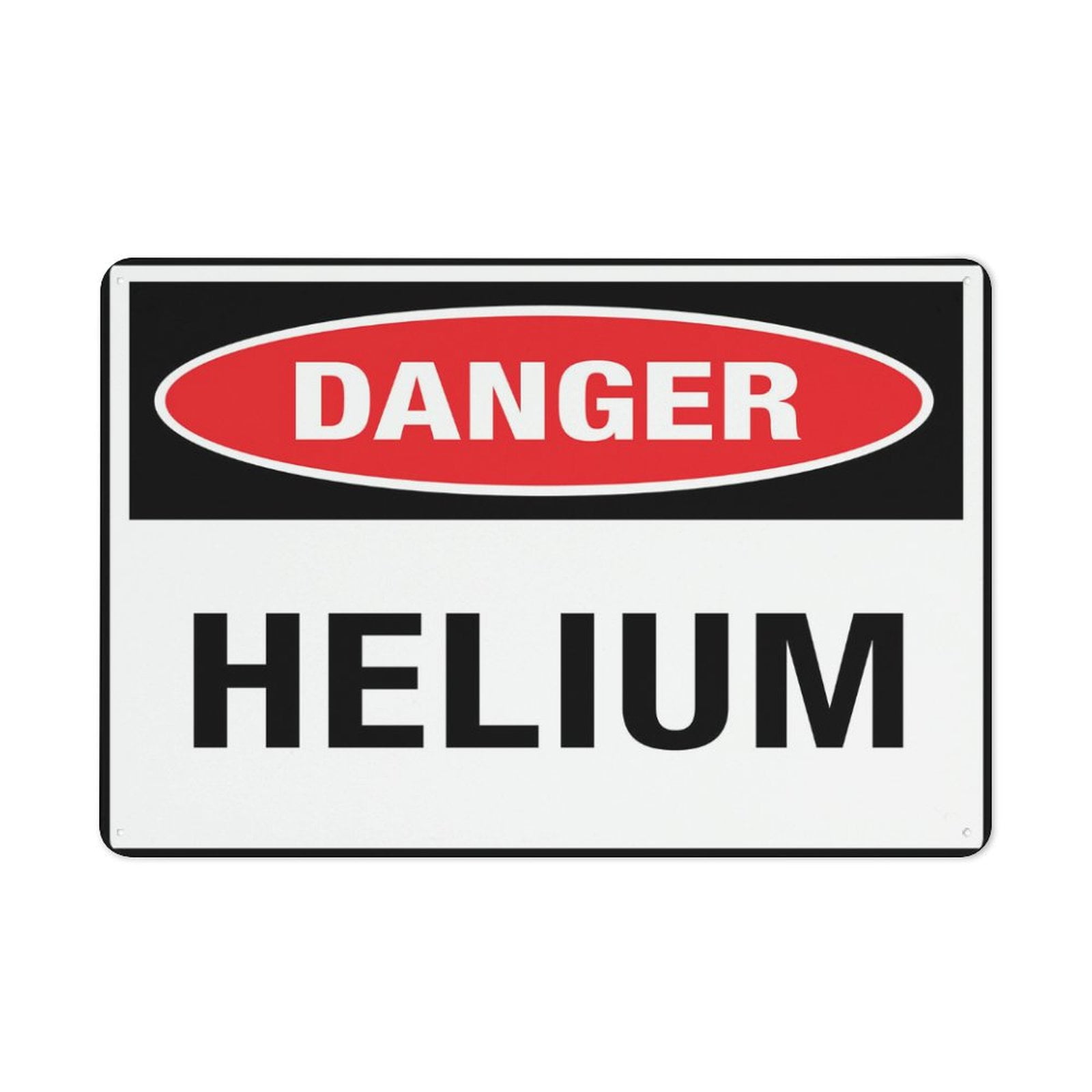 Danger Helium 12 X 8 Inches Aluminum Metal Warning Signage With Symbol ...