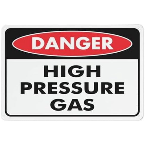 Danger High Pressure Gas Sign 12X8 Inch Tin Sign Great For Garden And ...