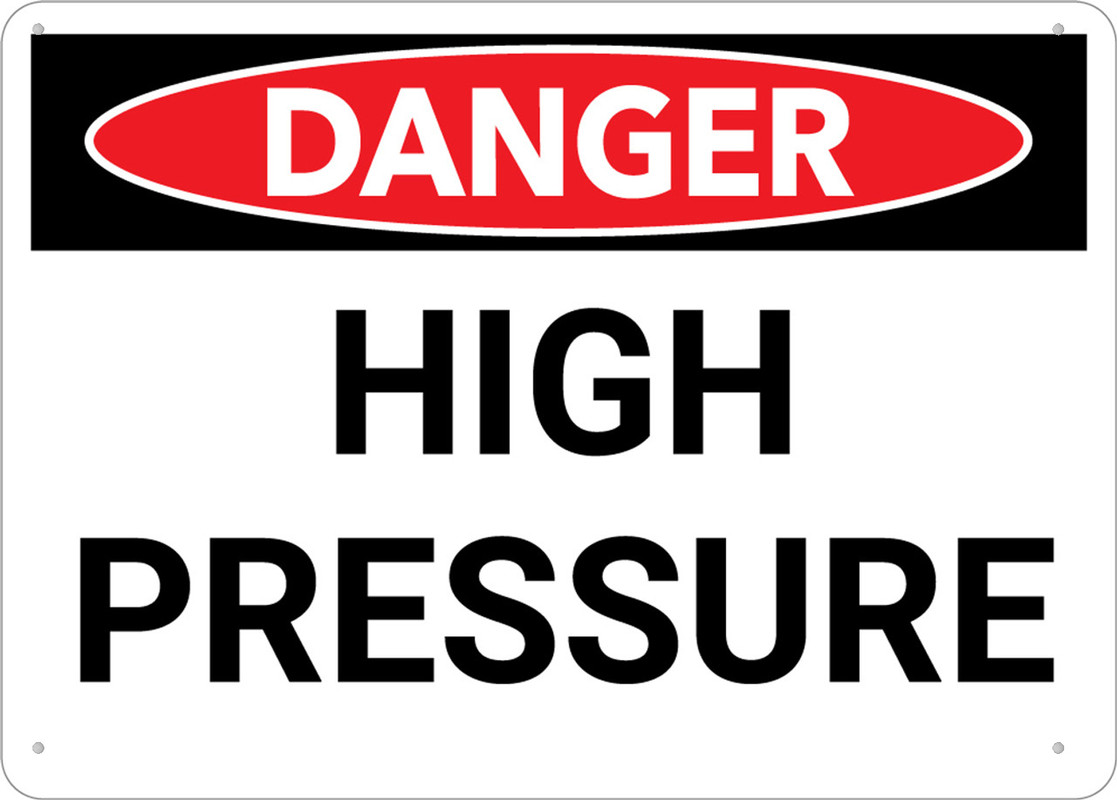 Danger High Pressure Warning Sign 8 X 12 Inches Rust Free . Aluminum ...