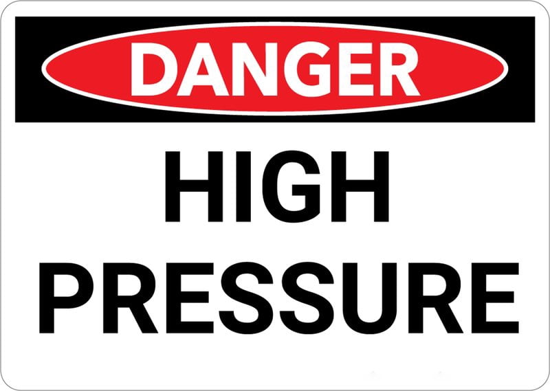 Danger High Pressure Warning Sign Metal 12"X8" Rust Free Aluminum ...