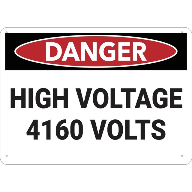 Danger High Voltage 4160 Volts Sign 8X12 Inch Rust Free Aluminum,Uv Ink ...