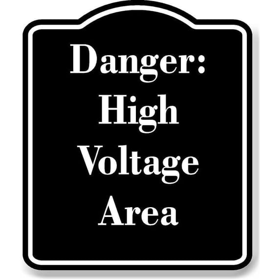 Danger High Voltage Area BLACK Aluminum Composite Sign Aluminum ...