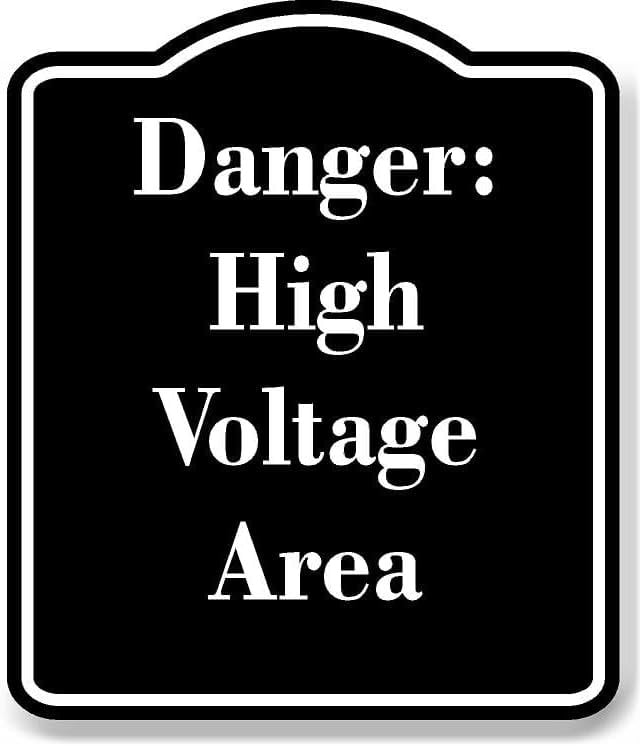 Danger High Voltage Area BLACK Aluminum Composite Sign Aluminum ...
