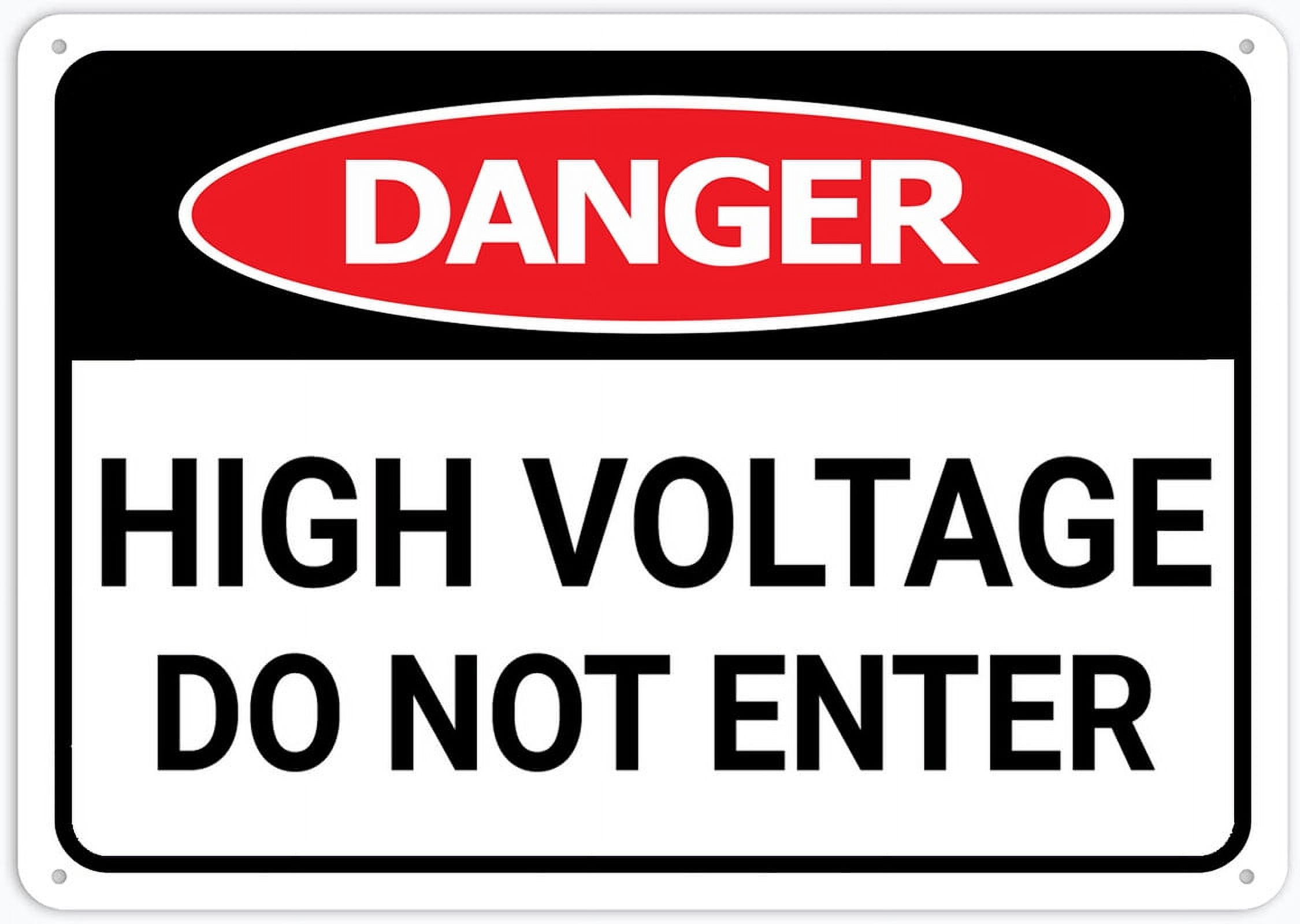 Danger High Voltage Do Not Enter Wall Sign For House 12" X 8" Yard Sign ...