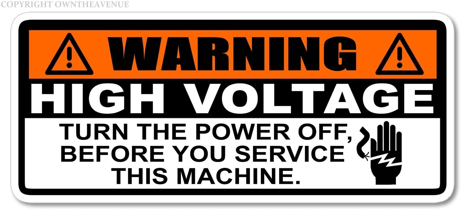 Danger High Voltage Electrical Safety Vinyl Label Sticker Decal 6 ...